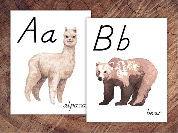 Animals of the World Alphabet Posters D'nealian-style | Etsy