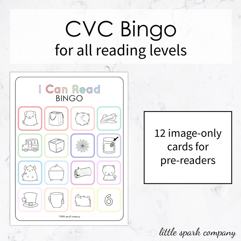 CVC I Can Read Bingo Inclusive Bingo for All Reading Levels | Etsy