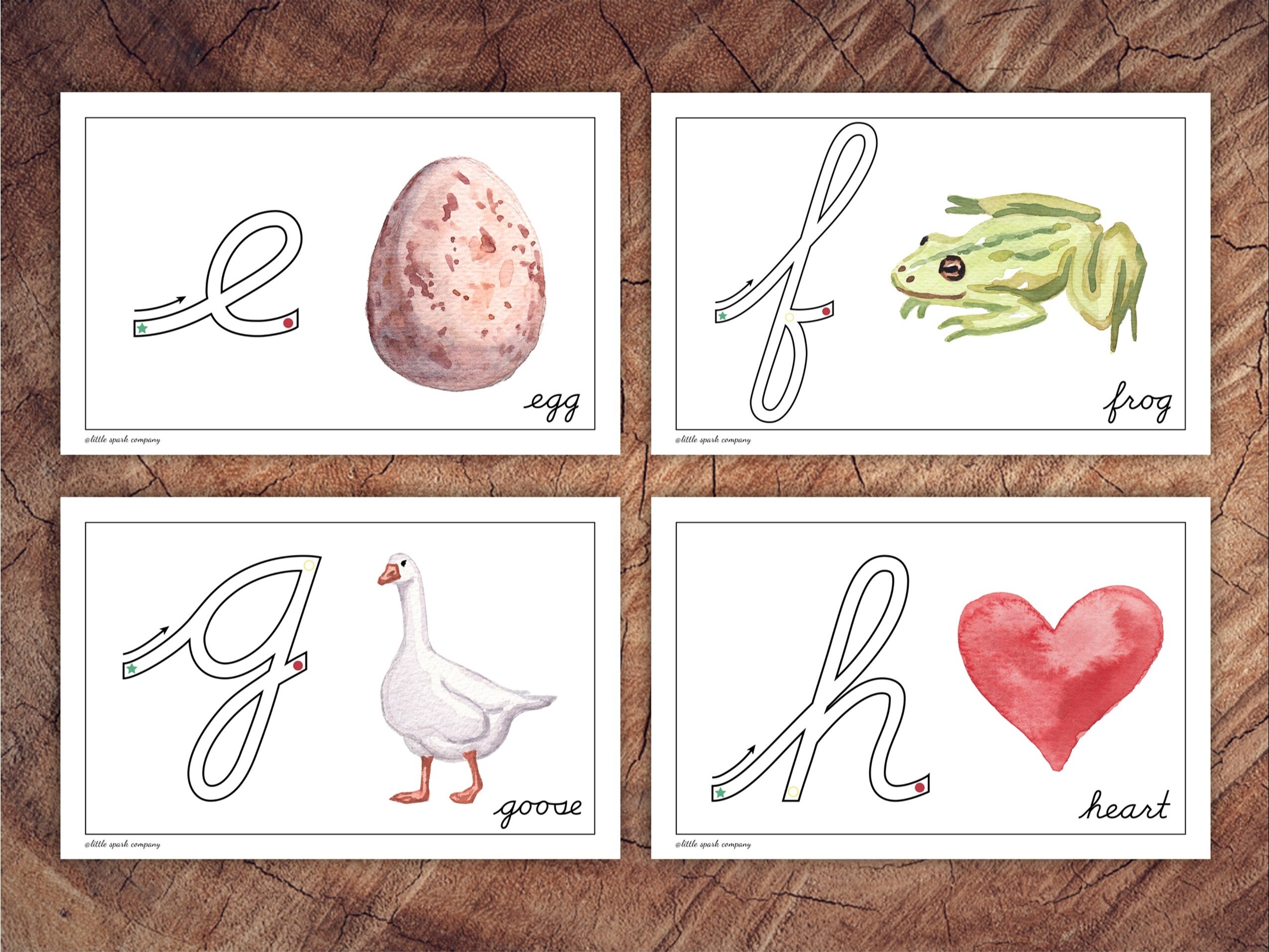 Cursive Primer Cards Lowercase Edition - Etsy