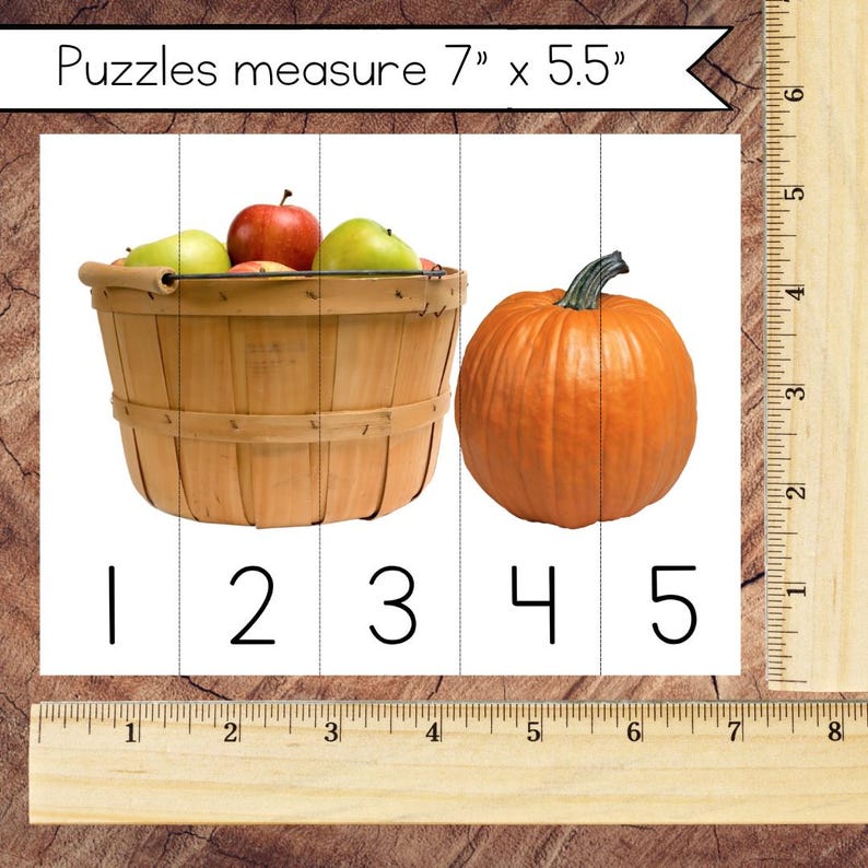 Autumn Number Puzzles 1-5, Toddler Preschool Activity - Etsy