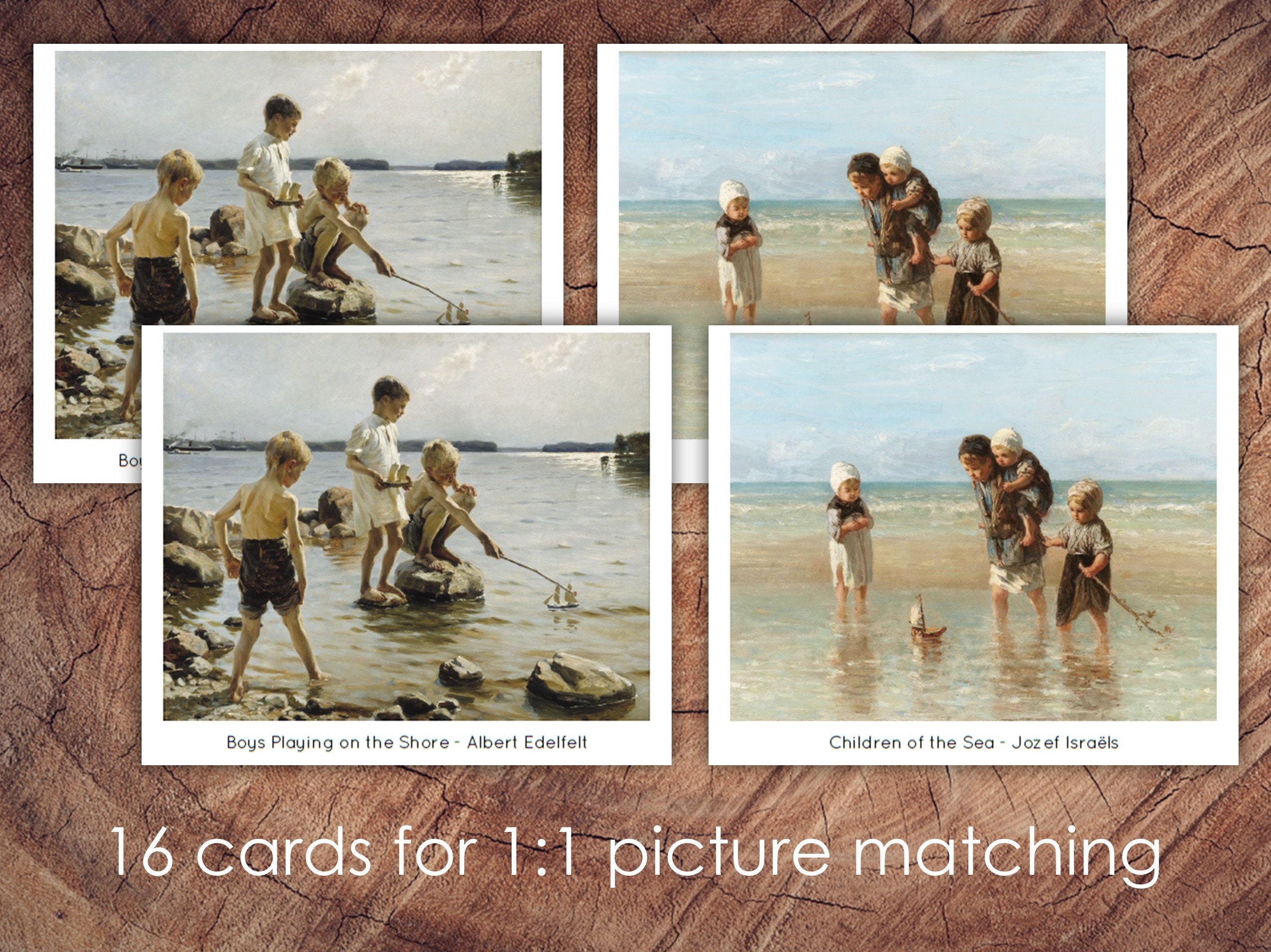 By the Sea Summer Art Cards Preschool Matching Art | Etsy