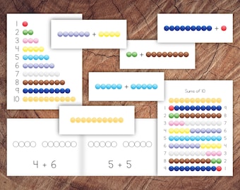 Montessori Math, House Math Board With Set of Numbers Cards for Learn ...