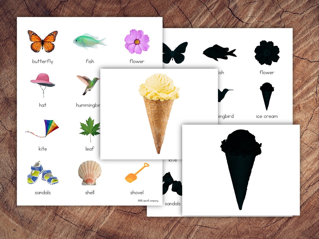 Summer Picture Matching Cards, Silhouette Matching, Toddler Preschool ...