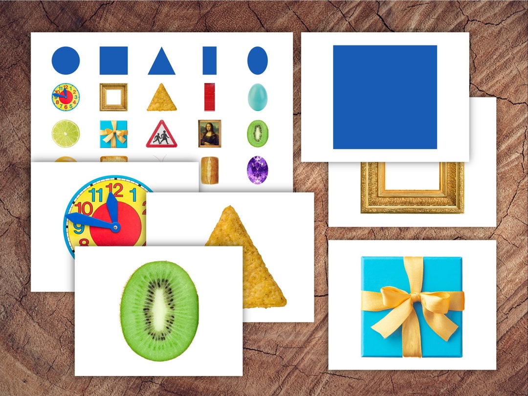 Isolated Objects Shapes Sorting Cards, Toddler Preschool Shapes Sorting ...