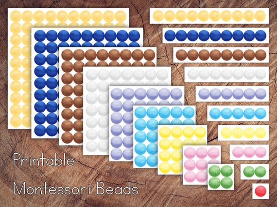 Montessori Coloured Beads Printable Math Resource - Etsy