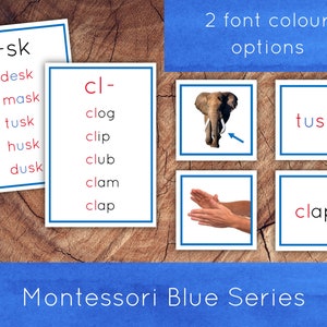 Montessori Blue Series Language Cards Learn to Read | Etsy