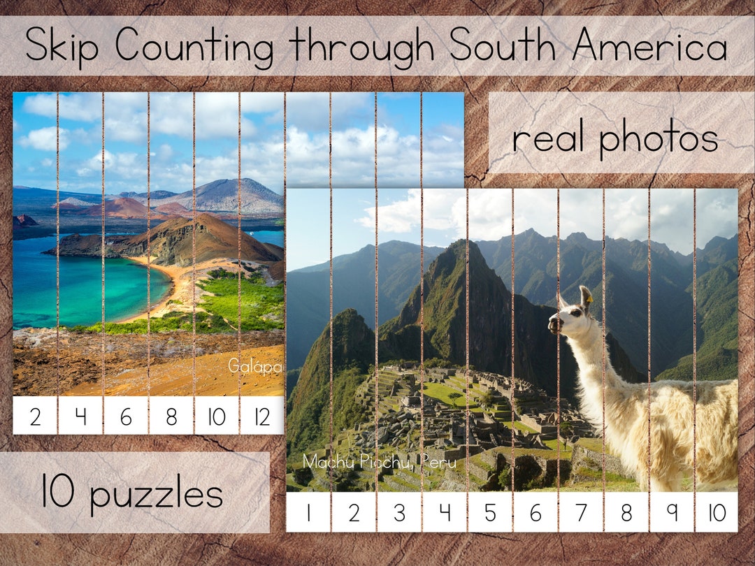 Skip Counting Through South America, Preschool Skip Counting Puzzles - Etsy