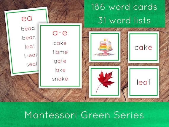 Montessori Green Series Language Cards Learn to Read - Etsy