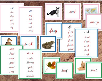 Montessori Pink Series Language Cards Learn to Read CVC | Etsy