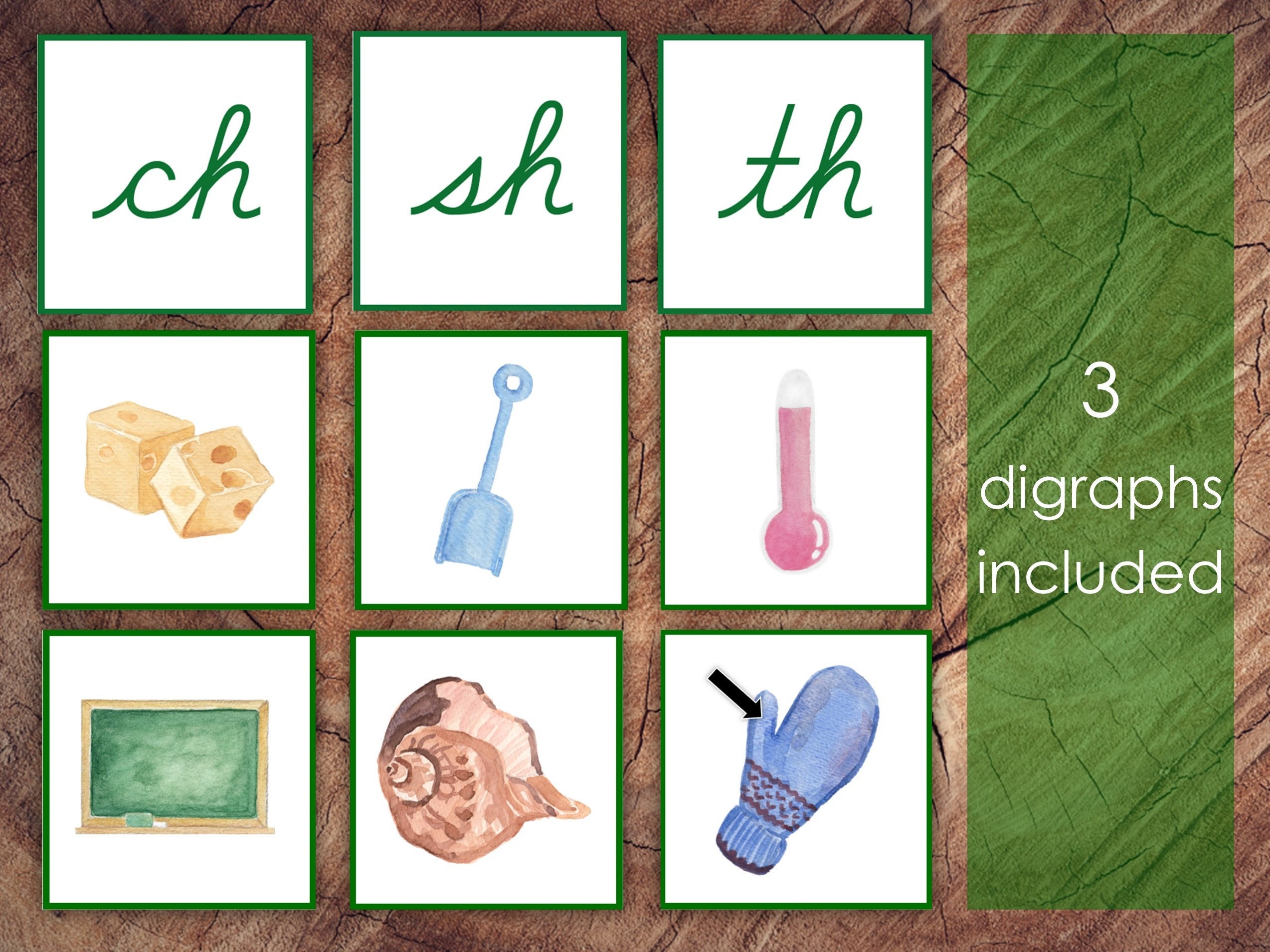 Preschool Consonant Blends Picture Matching Cards Cursive | Etsy