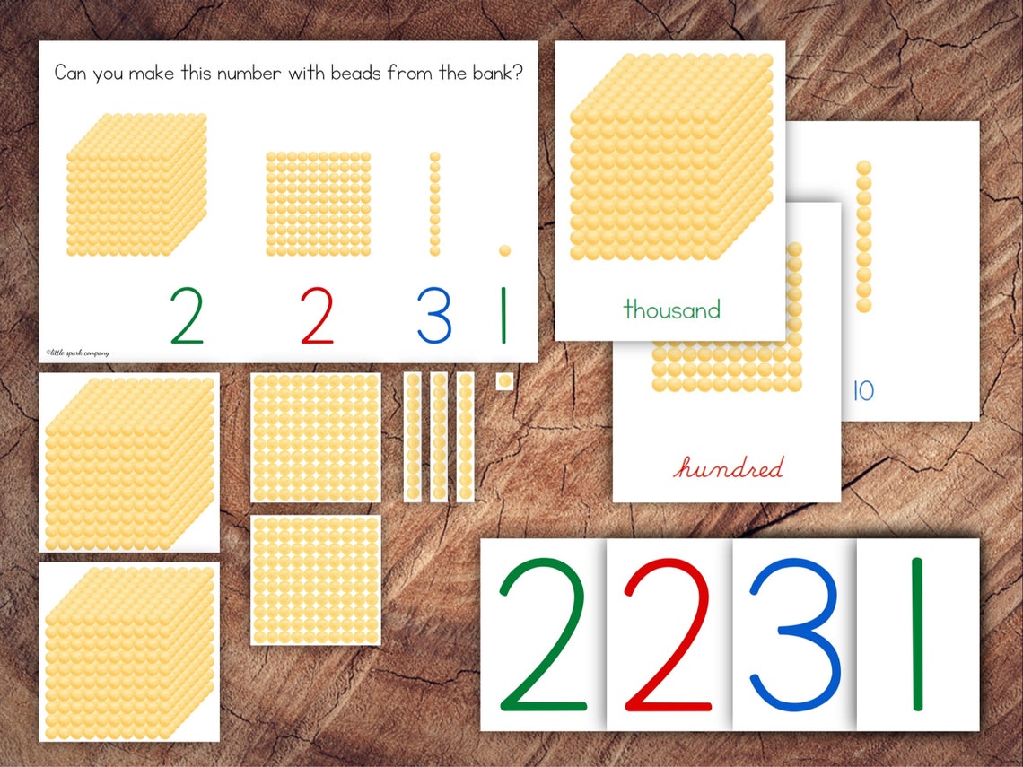 Montessori Golden Beads Bundle, Printable Math Resource - Etsy