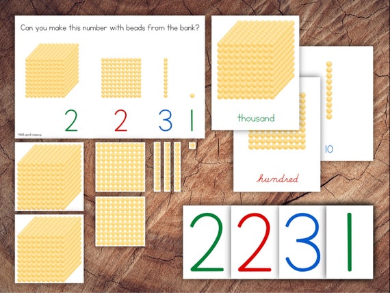 Montessori Golden Beads Bundle Printable Math Resource - Etsy