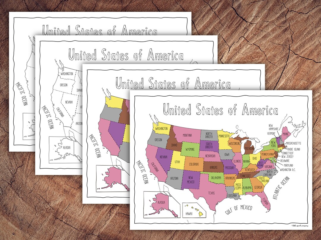 United States of America Montessori Puzzle Map Control Sheets - DIGITAL ...