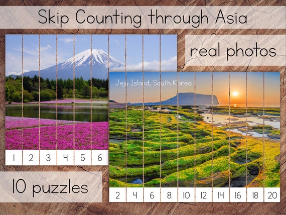 Skip Counting Through Asia Preschool Skip Counting Puzzles | Etsy