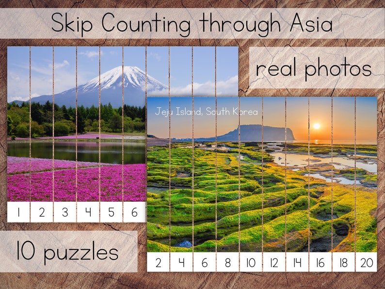 Skip Counting Through Asia Preschool Skip Counting Puzzles | Etsy