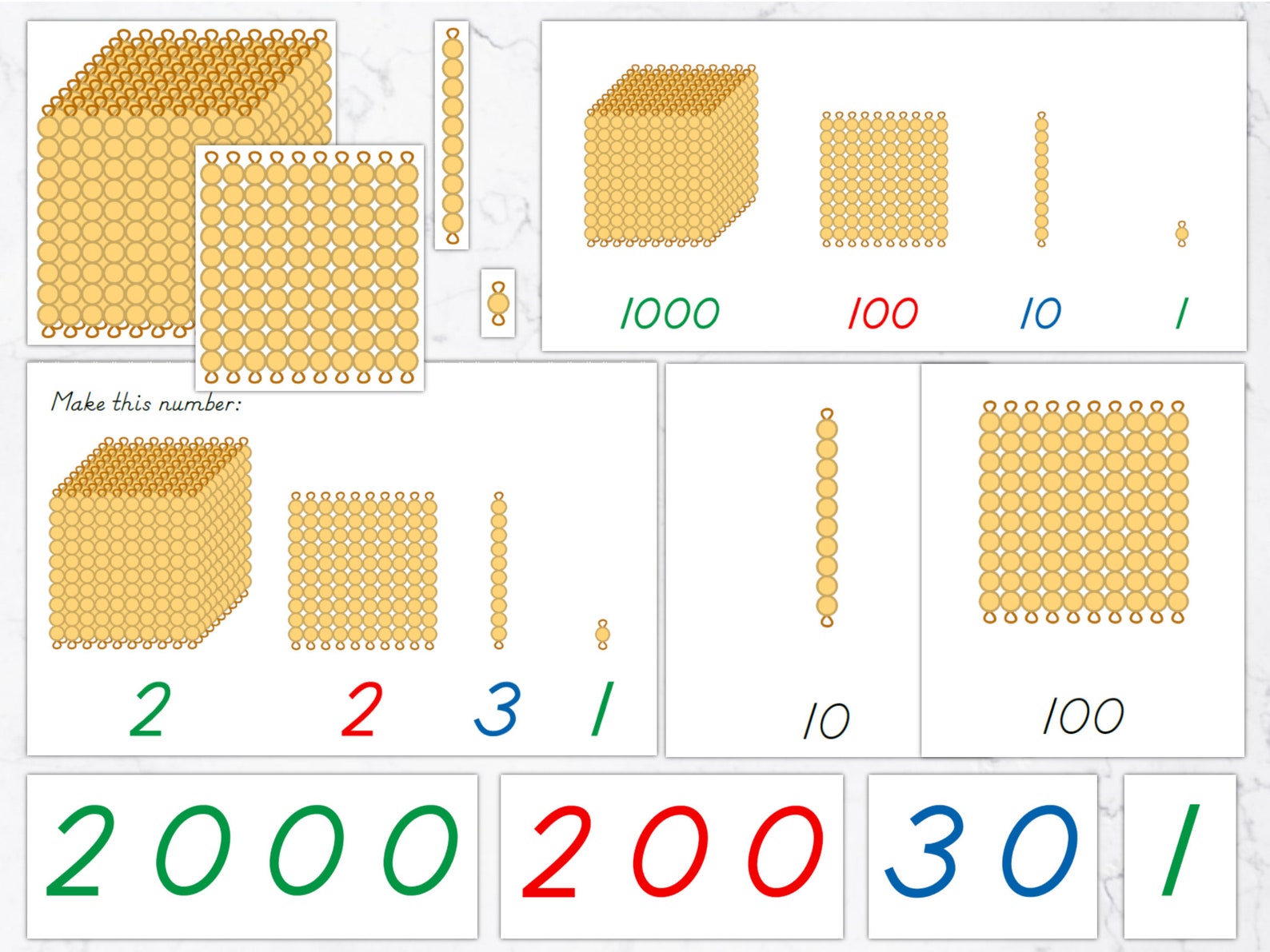 Montessori Golden Beads Bundle Printable Math Resource | Etsy