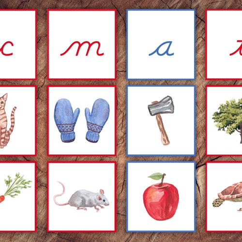 Preschool Consonant Blends Picture Matching Cards Cursive - Etsy