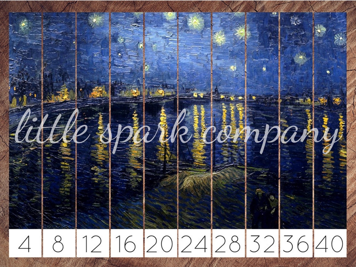 Skip Counting With Van Gogh Preschool Skip Counting Puzzles | Etsy