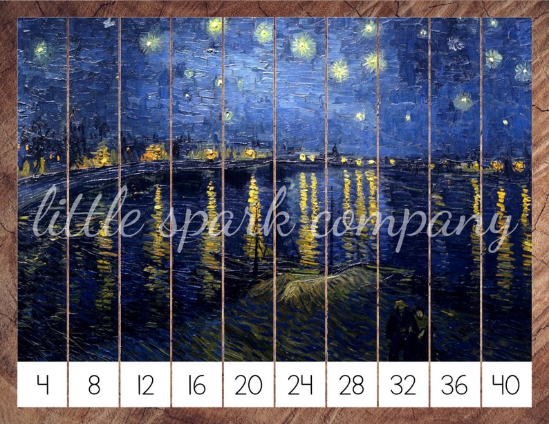 Skip Counting With Van Gogh Preschool Skip Counting Puzzles - Etsy