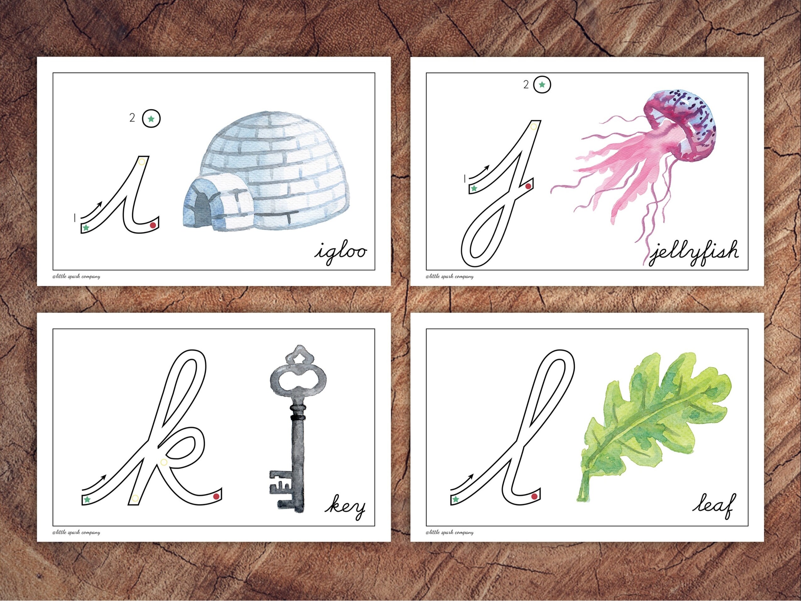 Cursive Primer Cards Lowercase Edition - Etsy UK