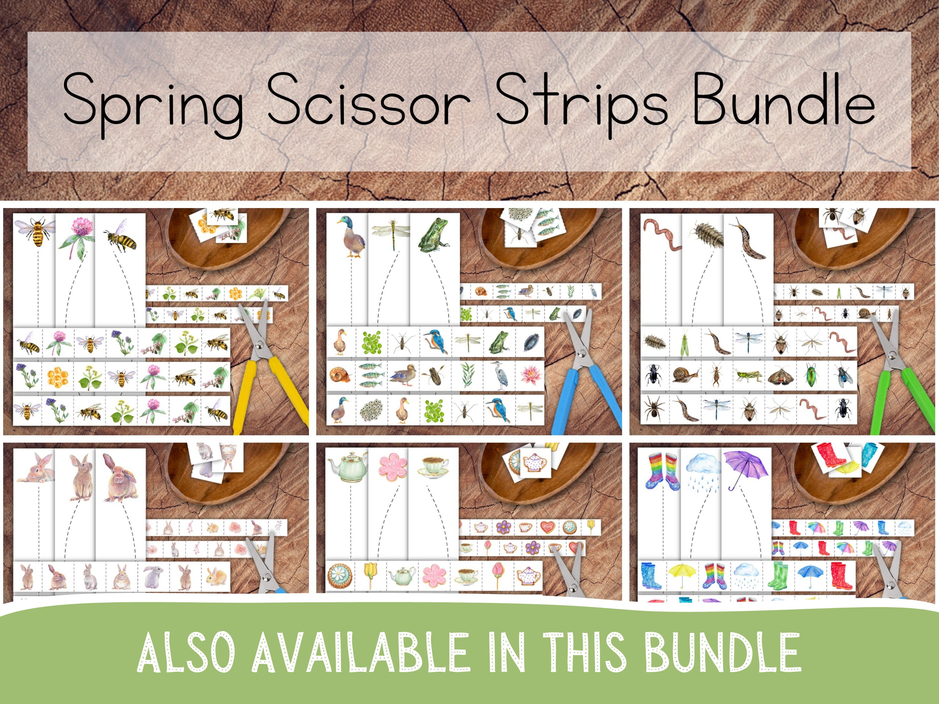 Bunnies Scissor Strips Set, Preschool Scissor Practice - Etsy