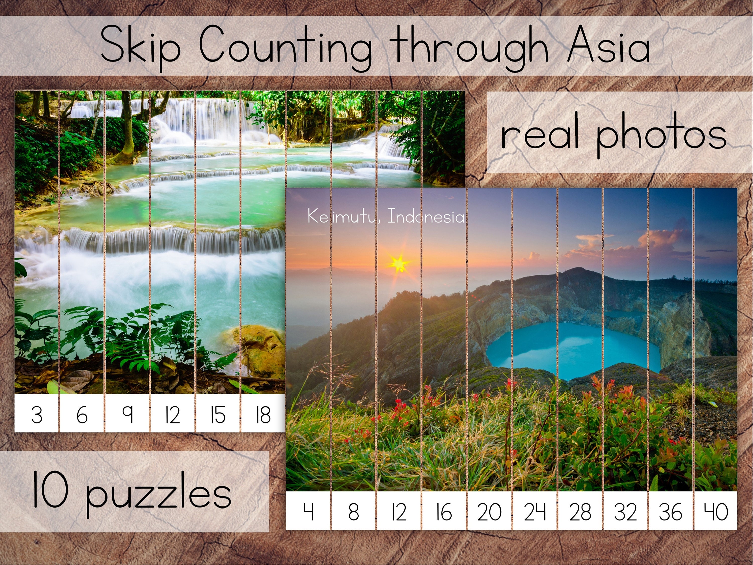 Skip Counting Through Asia Preschool Skip Counting Puzzles | Etsy