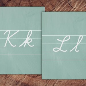 Chalkboard Inspired Alphabet Poster Set, Cursive Version With Guide ...