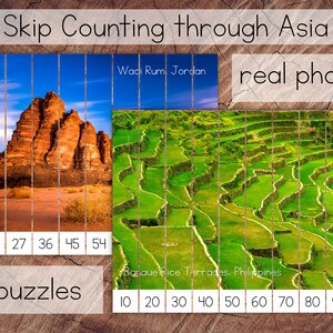 Skip Counting Through Asia, Preschool Skip Counting Puzzles - Etsy