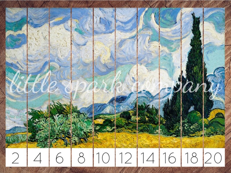 Skip Counting With Van Gogh Preschool Skip Counting Puzzles | Etsy