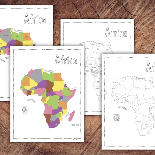 Africa Map Montessori - Etsy