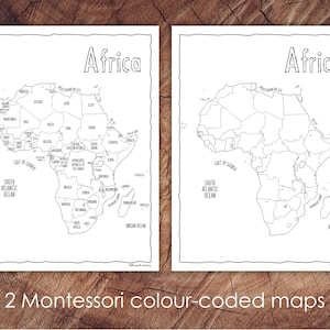Africa Montessori Puzzle Map Control Sheets - DIGITAL DOWNLOAD - Etsy