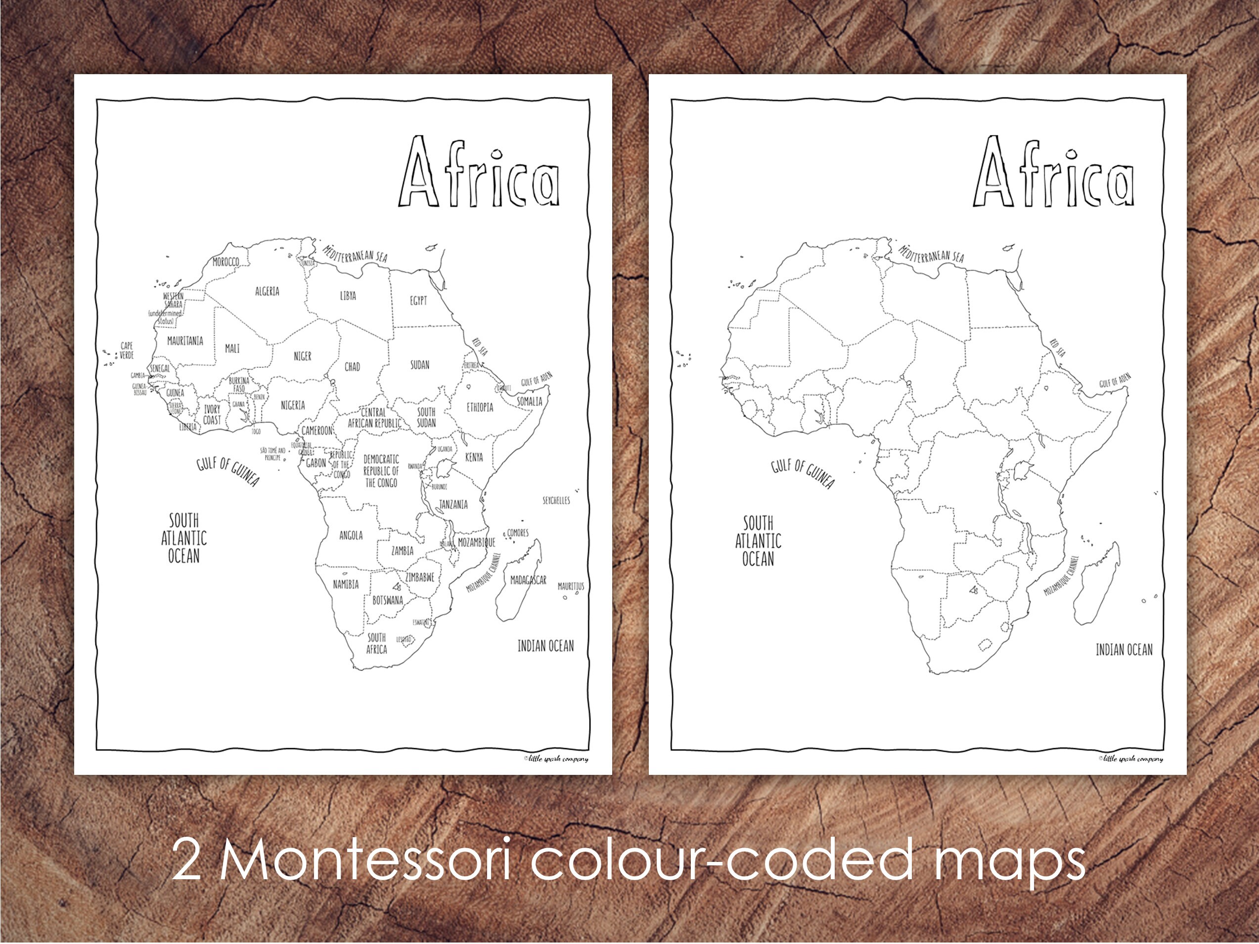 Africa Montessori Puzzle Map Control Sheets DIGITAL DOWNLOAD - Etsy