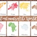 ENGLISH Continents of the World 3-part Card Set Montessori | Etsy
