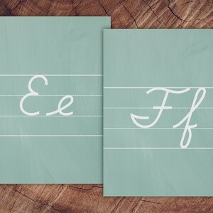 Chalkboard Inspired Alphabet Poster Set, Cursive Version With Guide ...