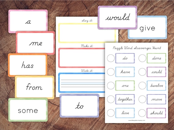 Montessori Puzzle Words Set Preschool Sight Words - Etsy