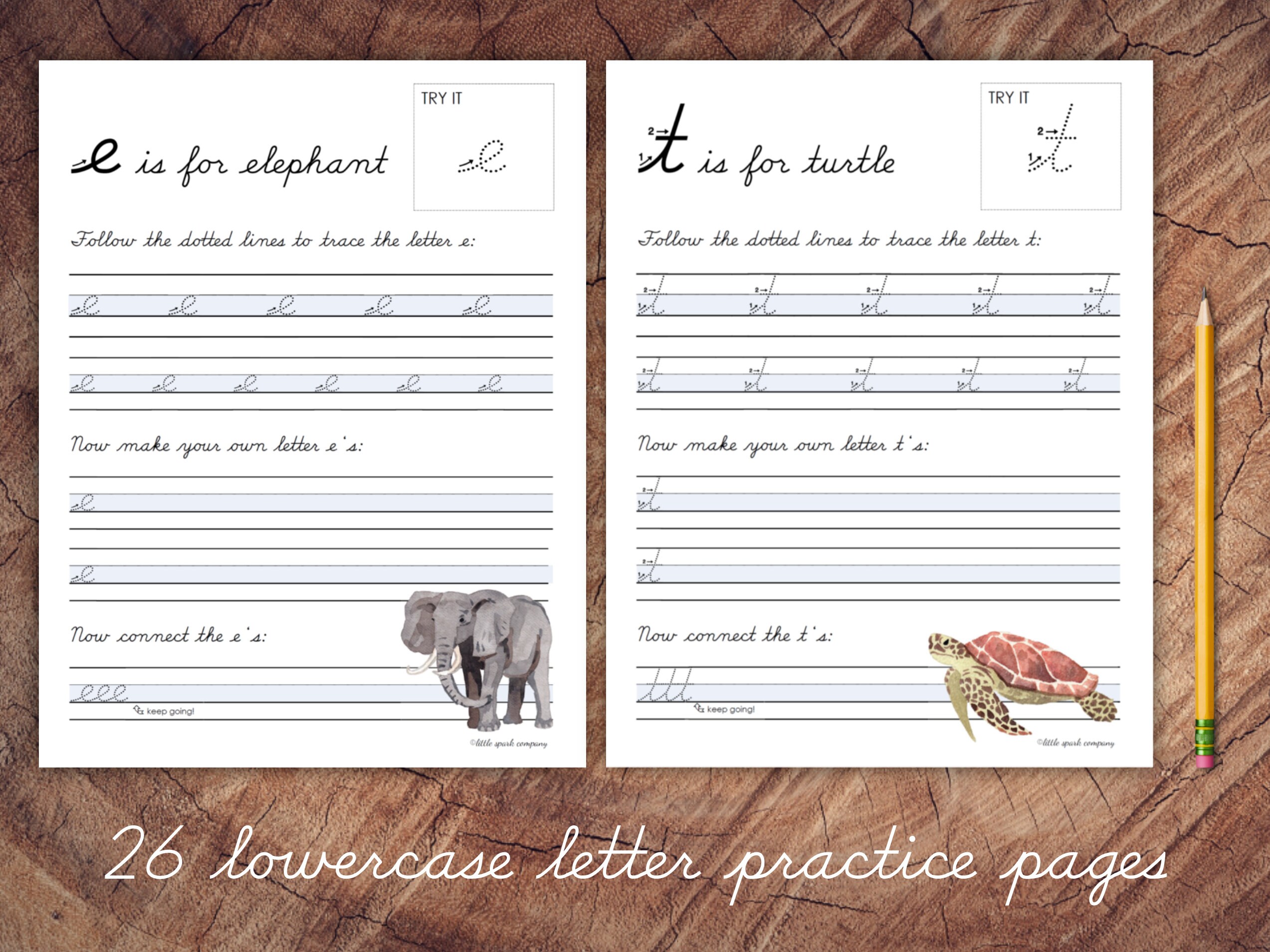 Animals of the World Cursive Workbook Cursive Handwriting | Etsy Canada