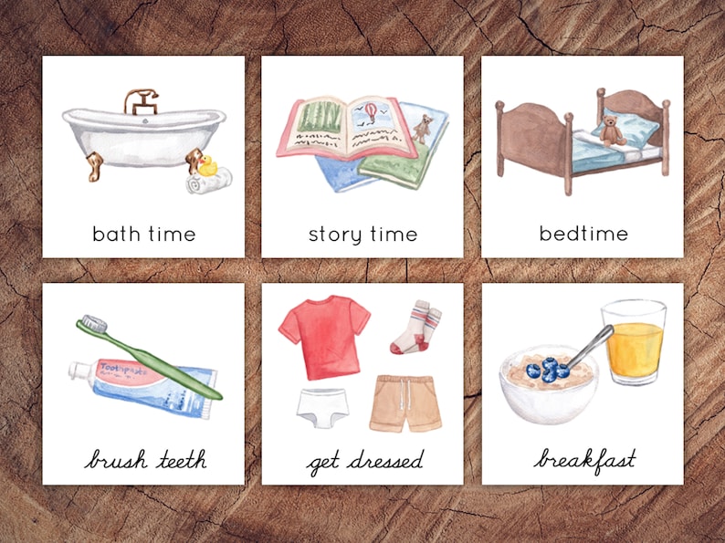 Daily Rhythm Card Set, Toddler Preschool Schedule - Etsy