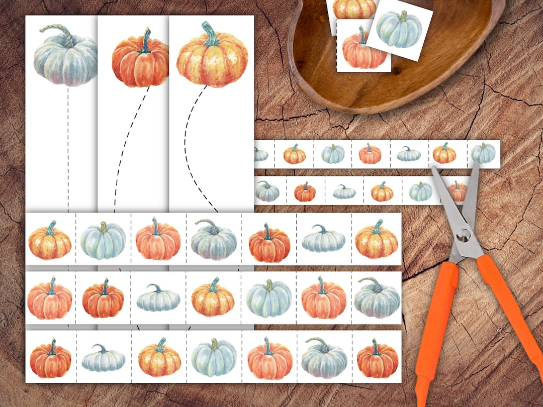 Pumpkin Scissor Strips Set, Preschool Scissor Practice - Etsy