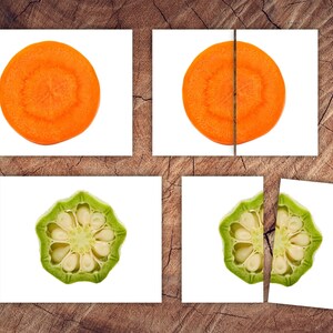 Veggetable Slices Symmetry Puzzles, Matching Cards, Toddler Preschool ...
