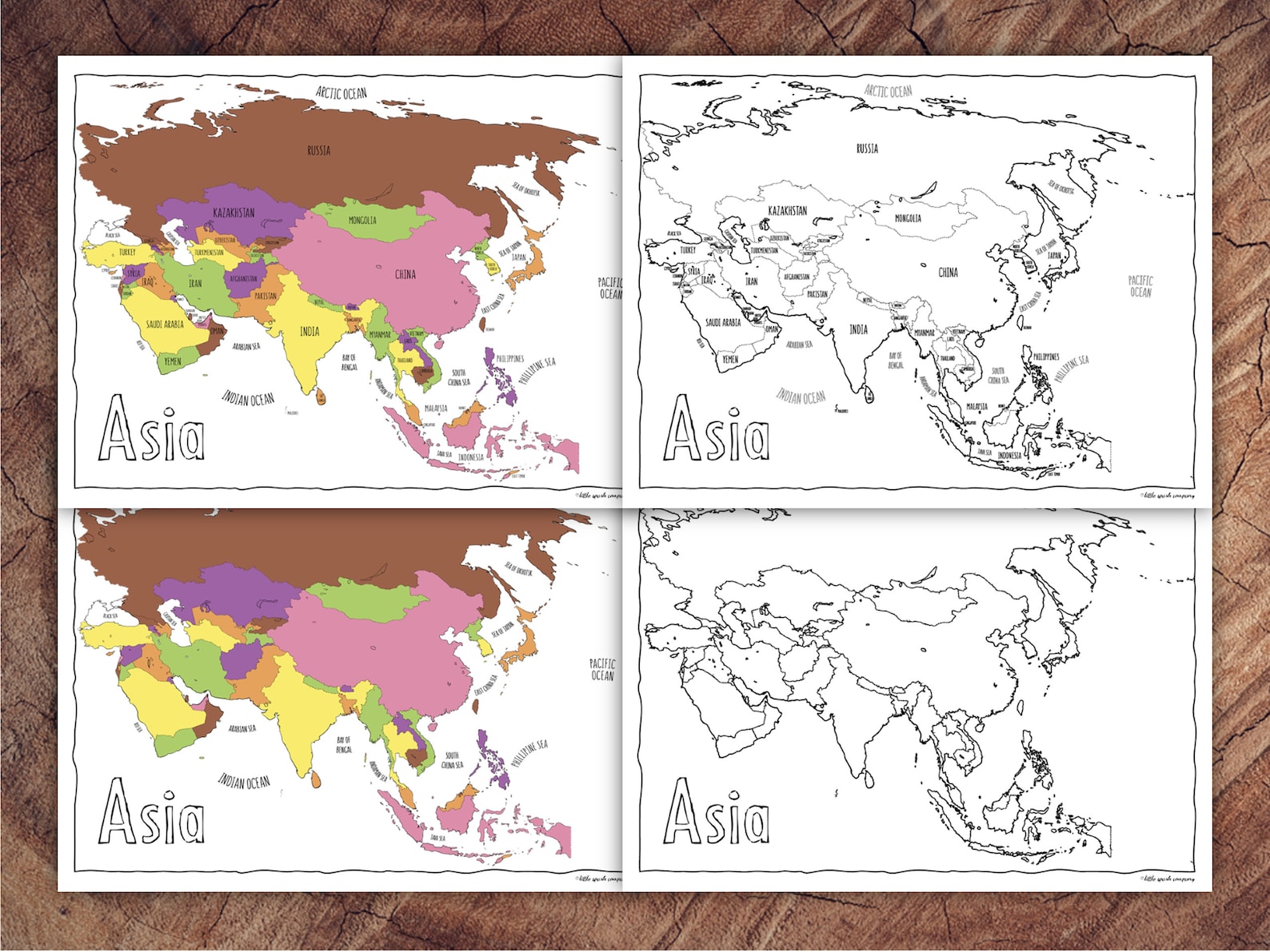 Asia Montessori Puzzle Map Control Sheets DIGITAL DOWNLOAD - Etsy