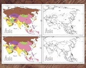 Asia Montessori Puzzle Map Control Sheets DIGITAL DOWNLOAD - Etsy