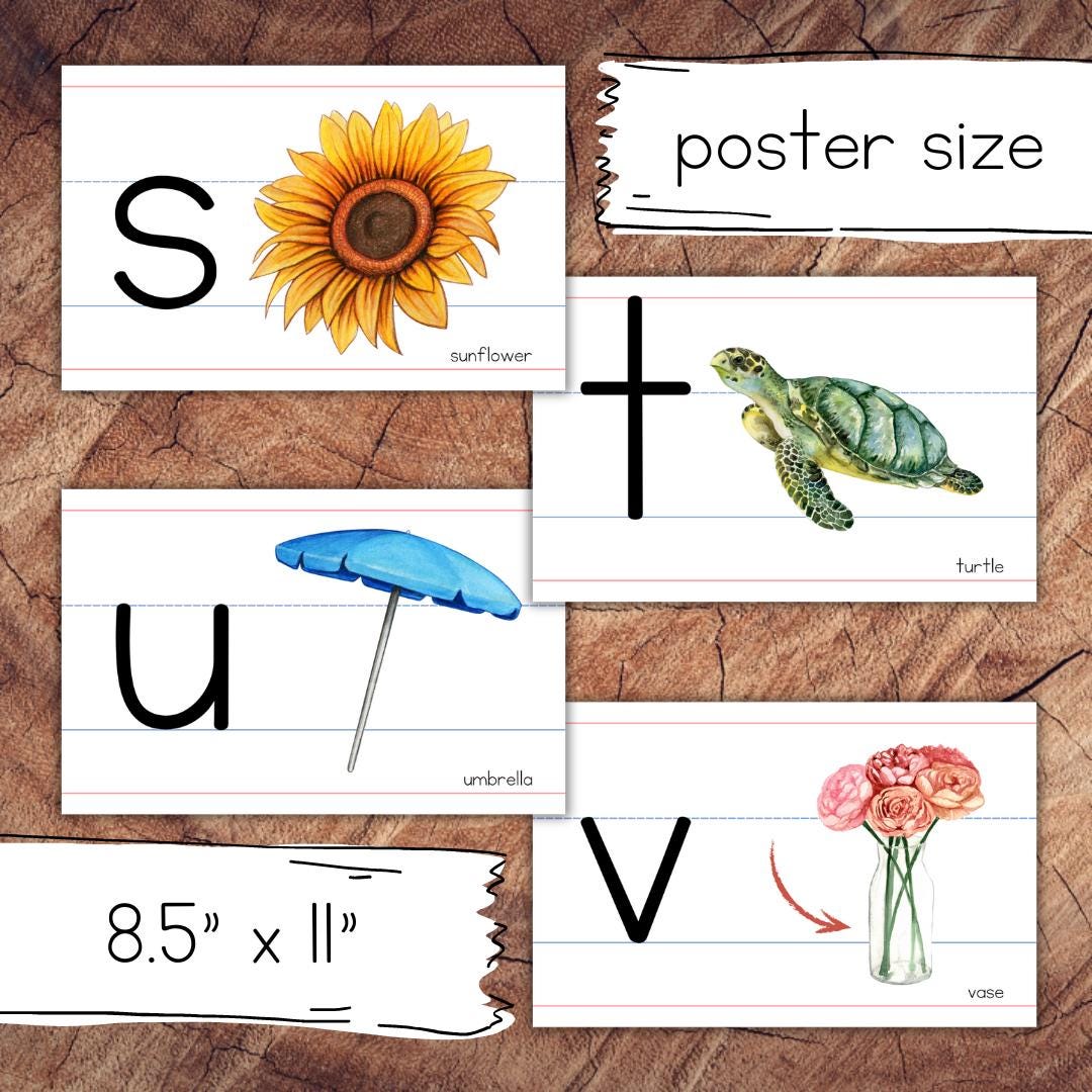 Lowercase Alphabet Posters Lined, Large Format for Classroom Use - Etsy