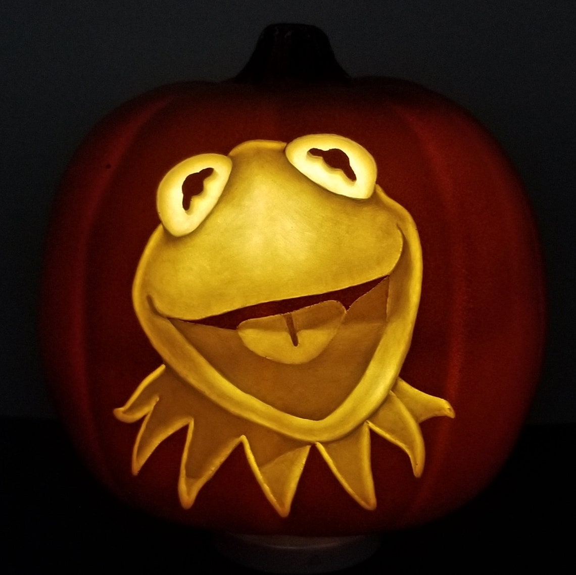 Kermit the Frog - 6 Inch Custom Hand-carved Artificial Pumpkin - Etsy