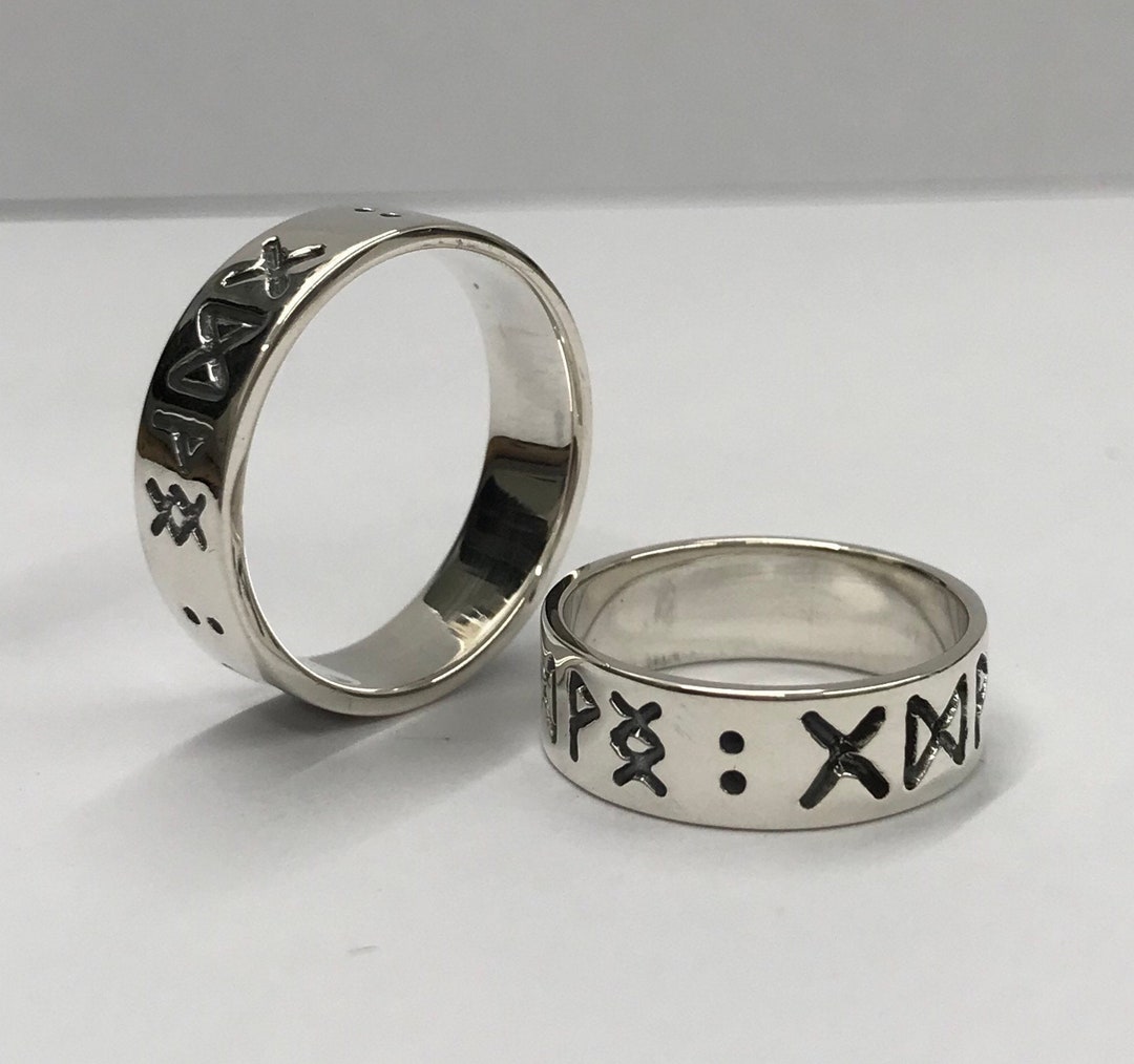 Sterling Silver 925, Runic Ring, Runes Ring, Wedding Band, Gift for Her ...