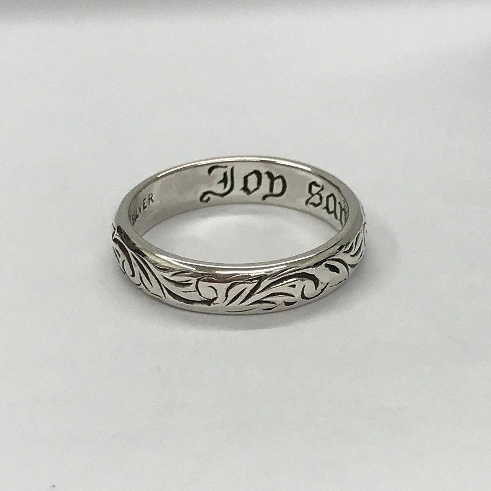 Sterling Silver 925 Poesy Ring Silver Scroll Ring Wedding - Etsy UK