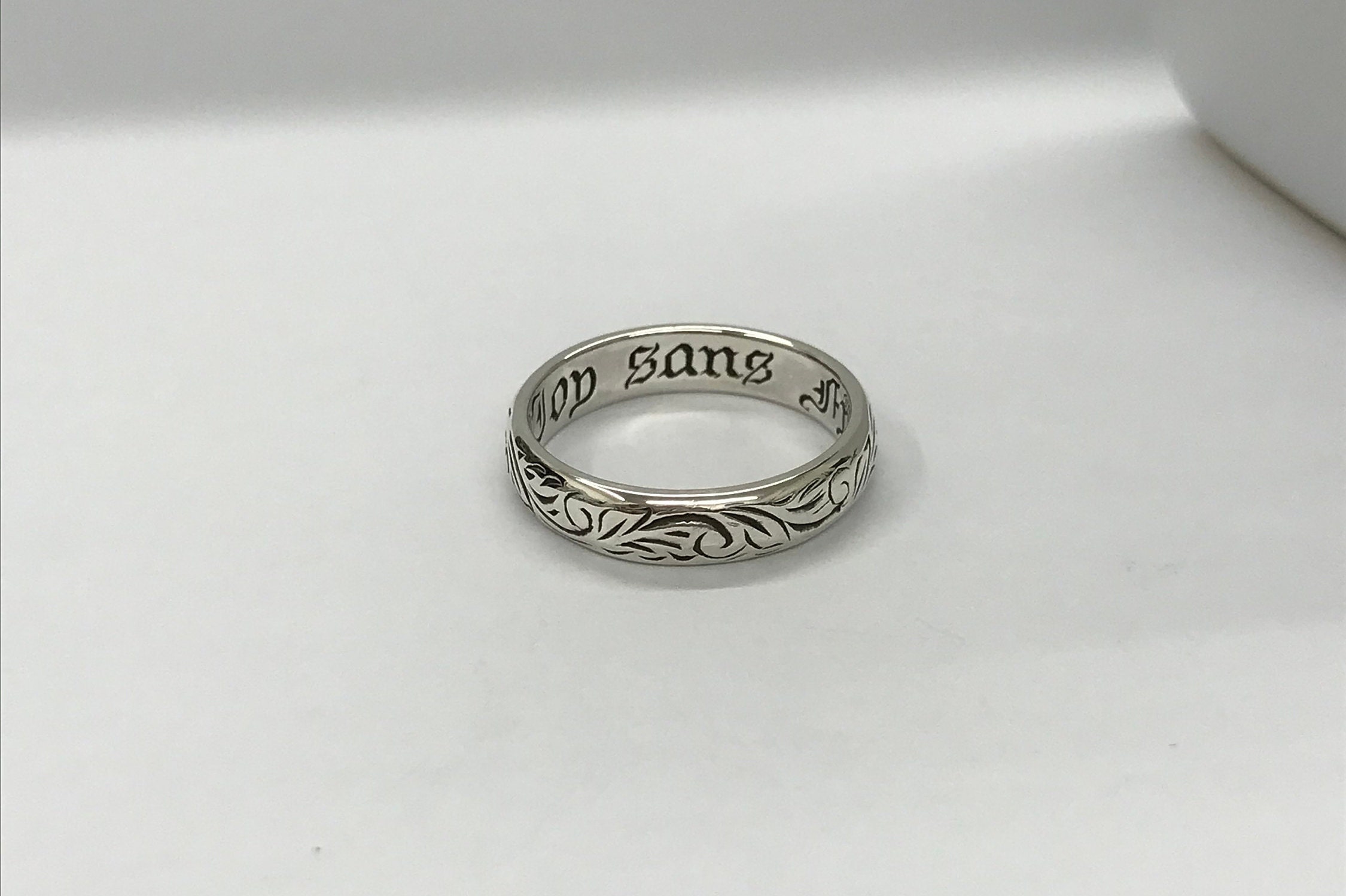 Sterling Silver 925 Poesy Ring Silver Scroll Ring Wedding - Etsy UK
