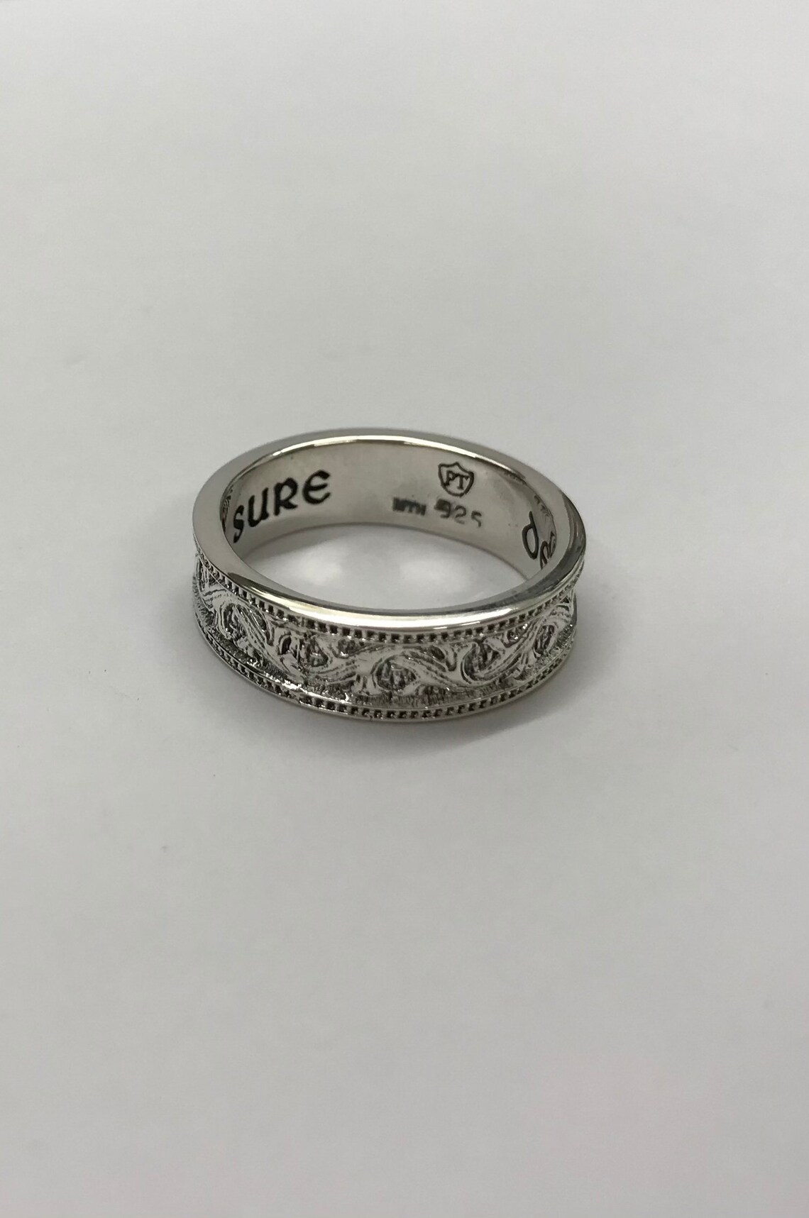 Sterling Silver 925 Poesy Ring Acanthus Leaf Ring Poesy | Etsy