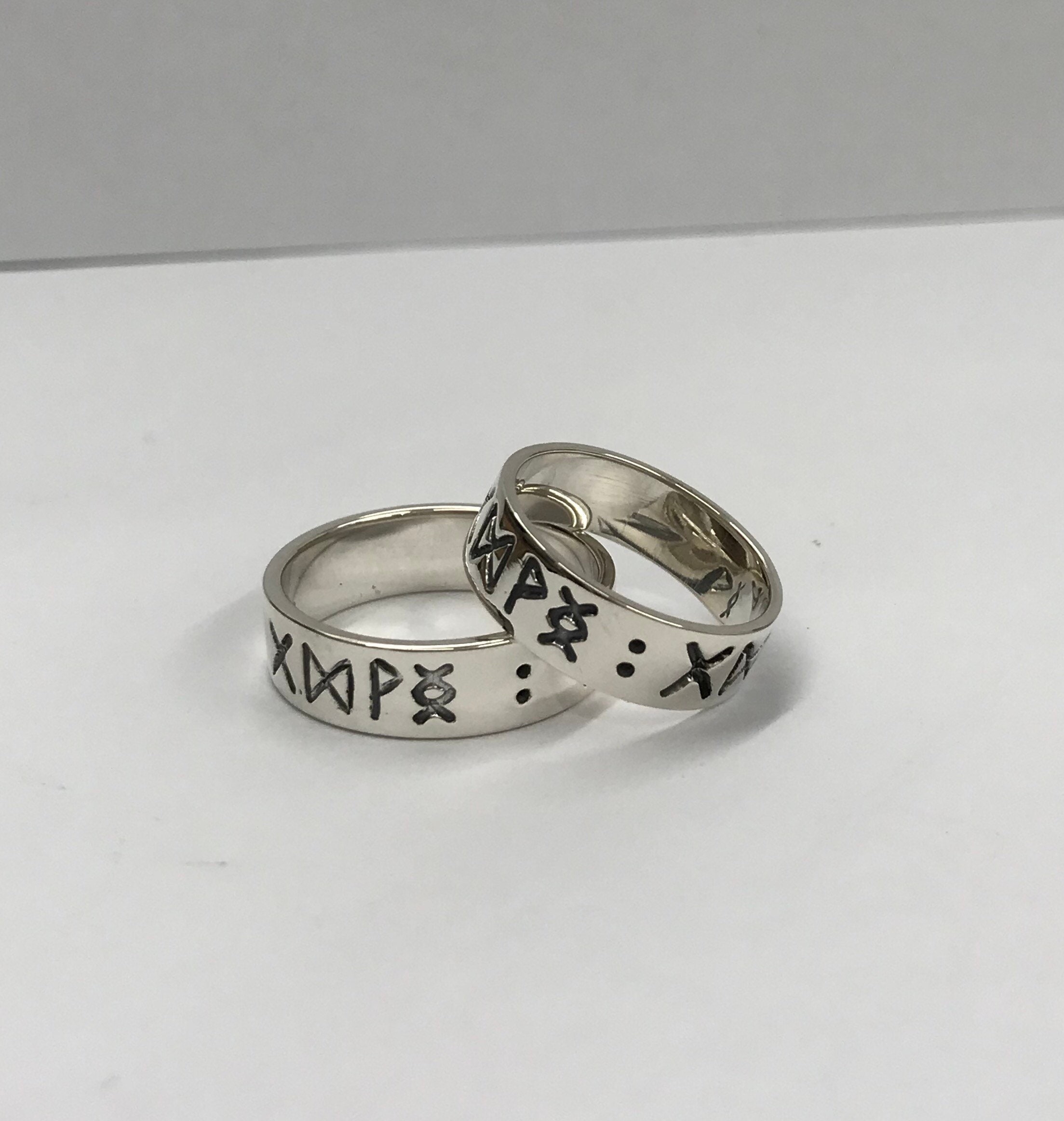 Sterling Silver 925 Runic Ring Runes Ring Wedding Band | Etsy