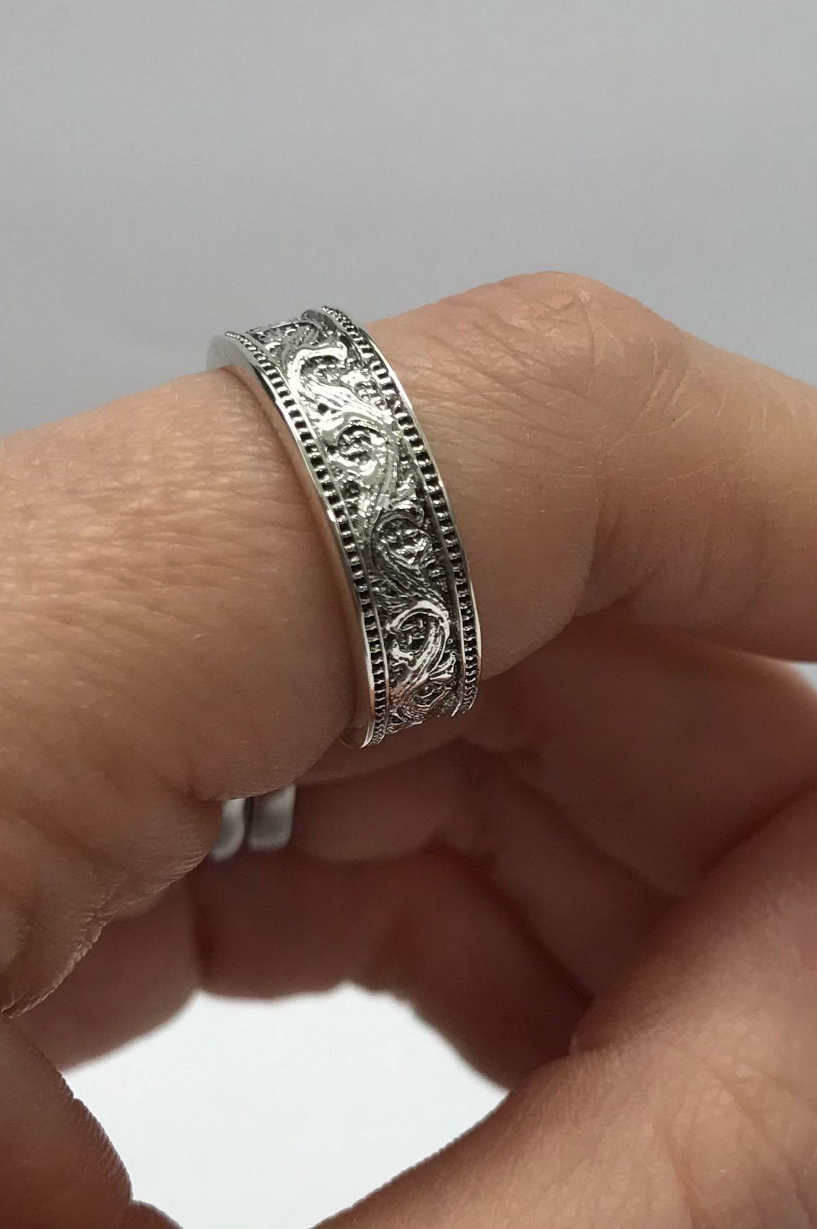 Sterling Silver 925 Poesy Ring Acanthus Leaf Ring Poesy - Etsy