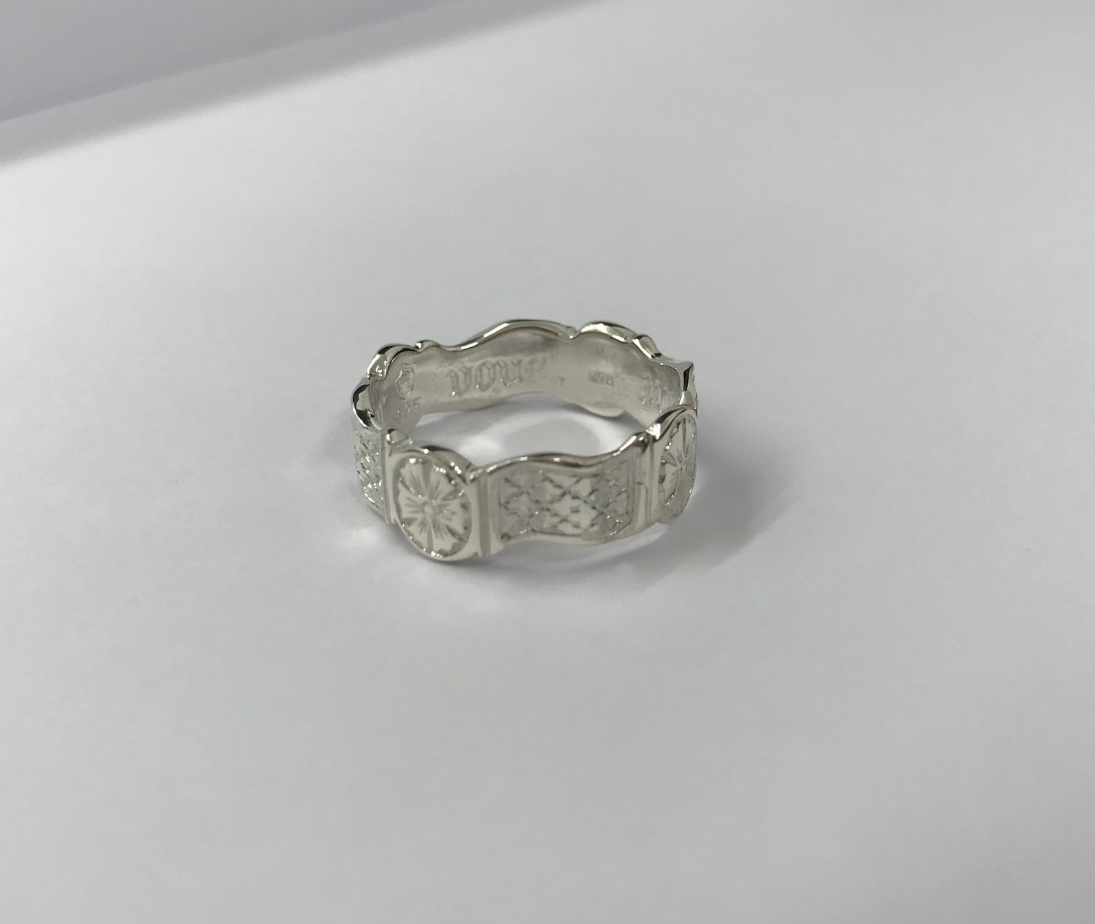 Sterling Silver 925 Poesy Ring Engraved Ring Pattern Ring - Etsy